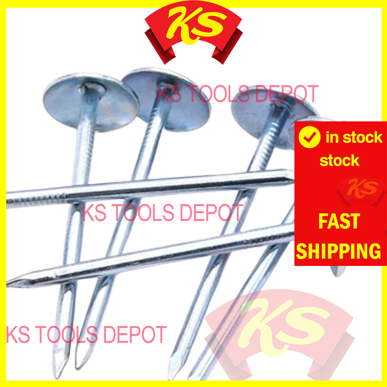 1/2Kg Roofing Nails Paku Payung 2 INCI '' Paku Zink 瓦钉 2 INCH | Lazada