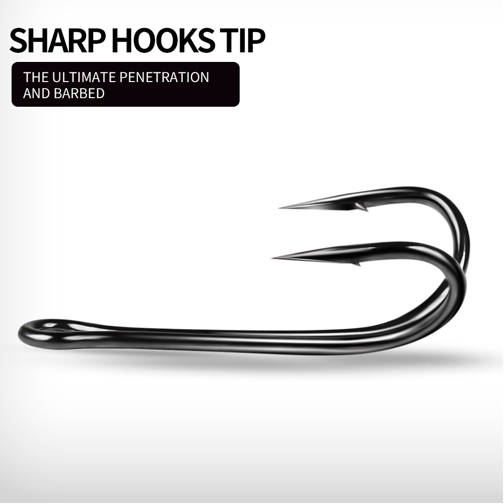 Potenr 50ชิ้น/แพ็ค Double Hook Luya Hook With Barb Anchor Hook Fishing ...