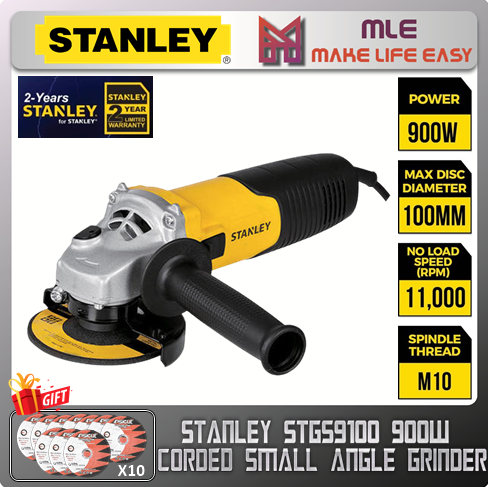 STANLEY STGS9100 SMALL ANGLE GRINDER 100MM | 900W | 11000 RPM | Lazada