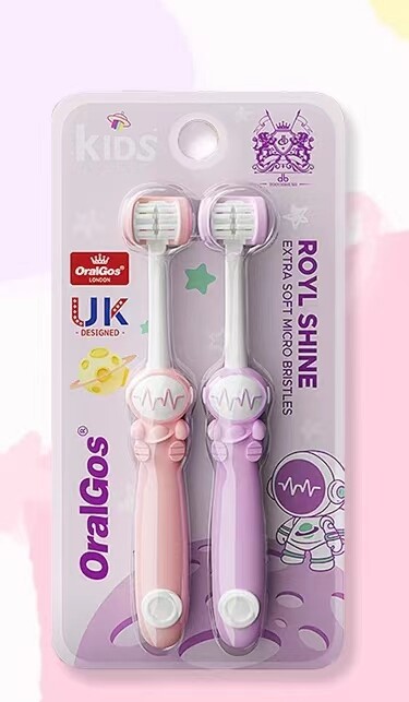 British children's soft toothbrush three sides 3 to 6 a 12 + years old ...