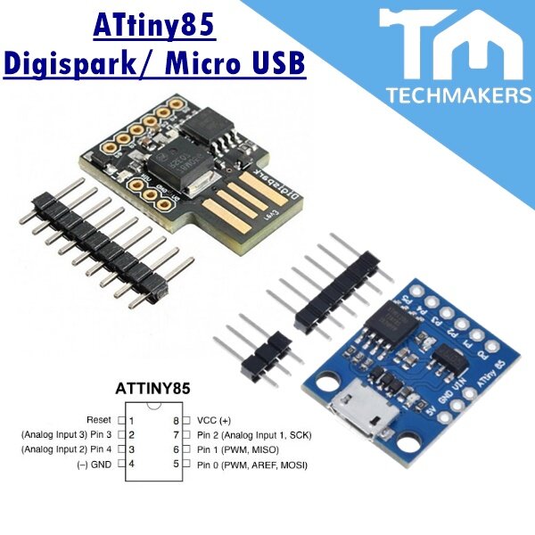 ATtiny85 ATtiny Digispark Kickstarter Micro USB Development Board tiny ...