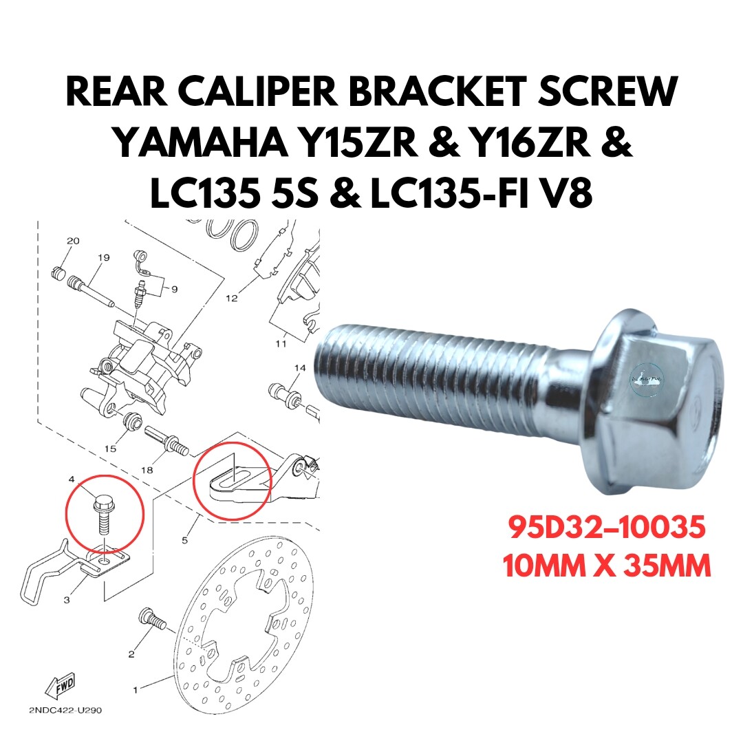 REAR CALIPER BRACKET SCREW BOLT REAR CALIPER SCREW BOLT YAMAHA Y15ZR ...