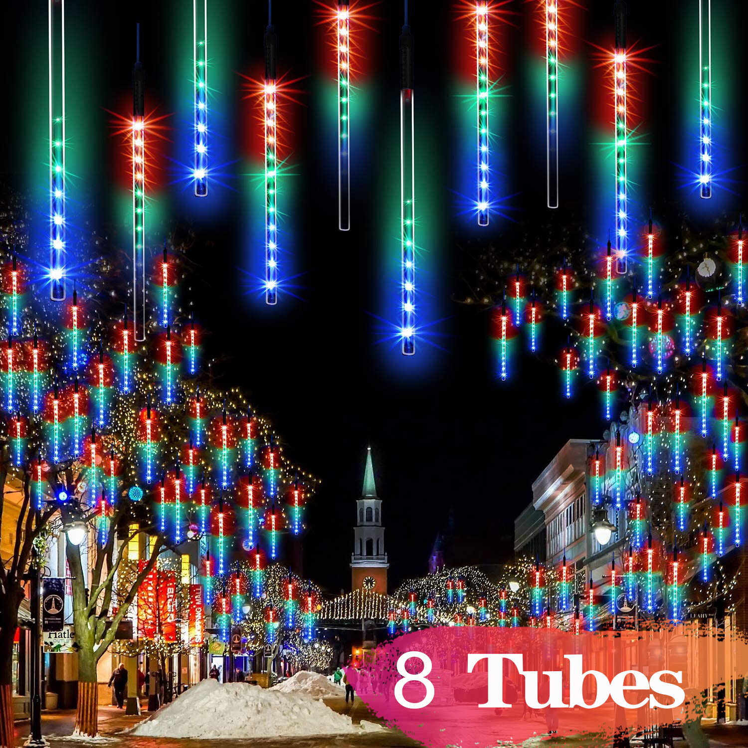 Abenkle 8 Tubes Solar Meteor Shower Lights Waterproof , Falling Rain ...