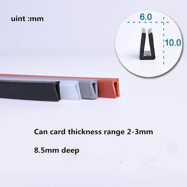 (Aixin)ยางซิลิโคนโปร่งแสงแถบซีล U แผงกระจกขอบโลหะและไม้ตัดสีแดงสีเทาและสีดำ1/5เมตร | Lazada.co.th