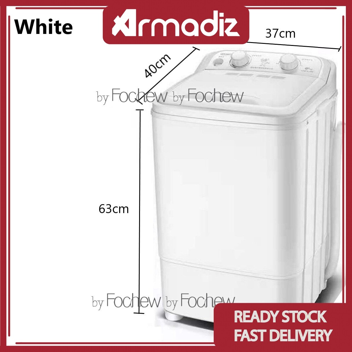 AMZ 7.6kg Semi-Auto Portable Mini Washing Machine with Microchip ...