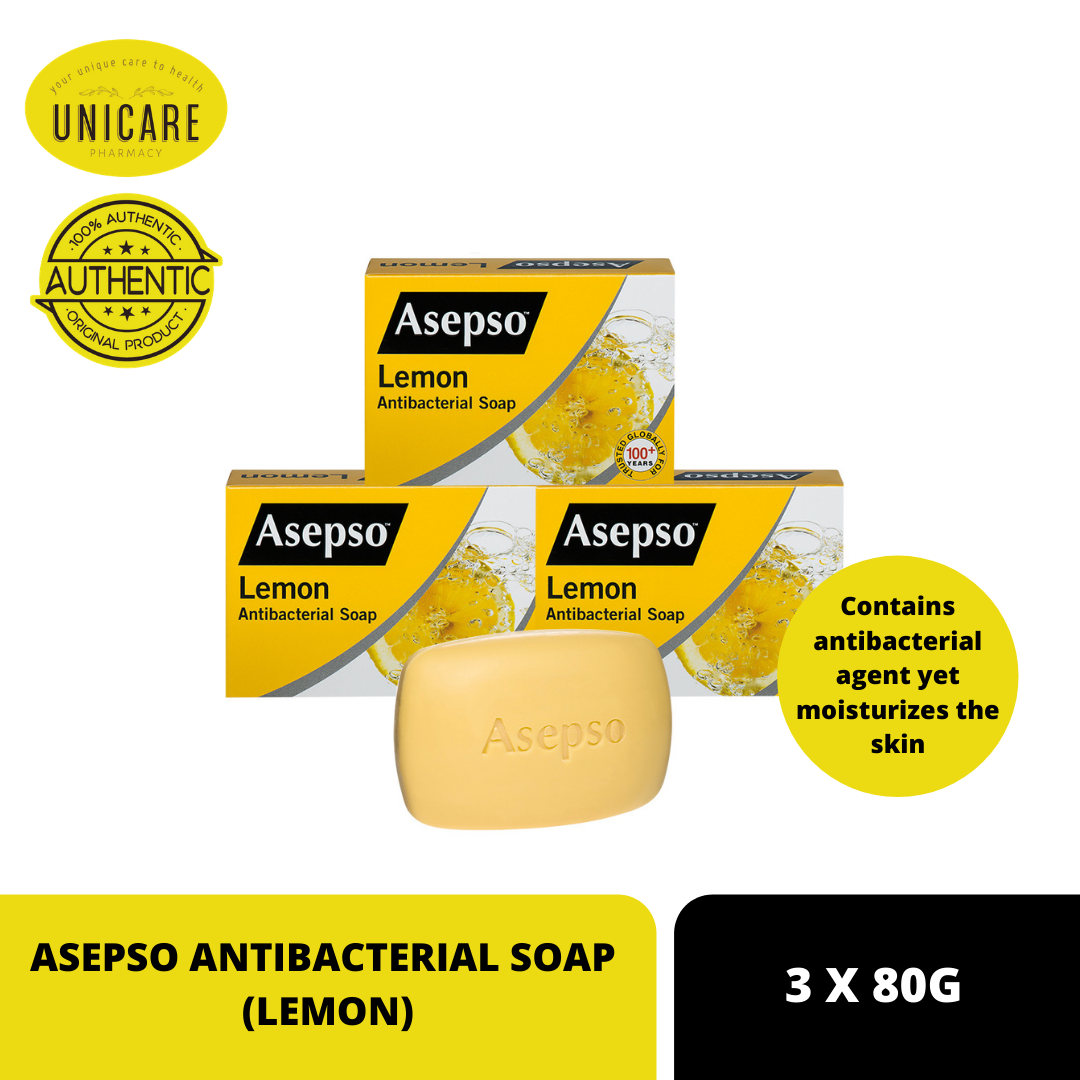 ASEPSO ANTIBACTERIAL SOAP 3 X 80G (LEMON) | Lazada