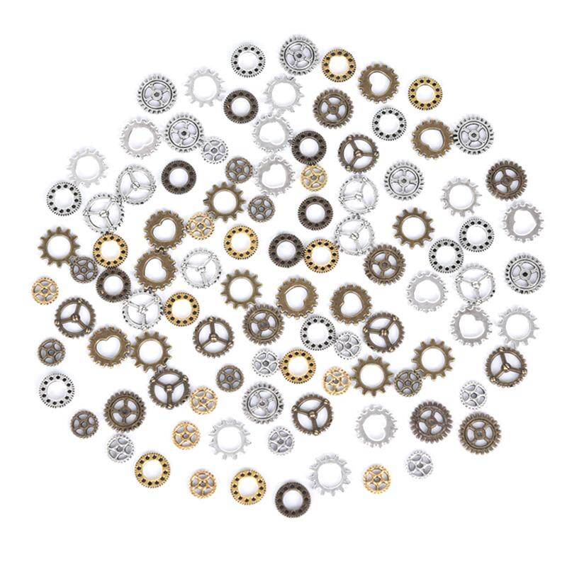 FG 100Pcs Antique Steampunk Mini Wheel Gear Charms Pendant DIY Jewelry ...