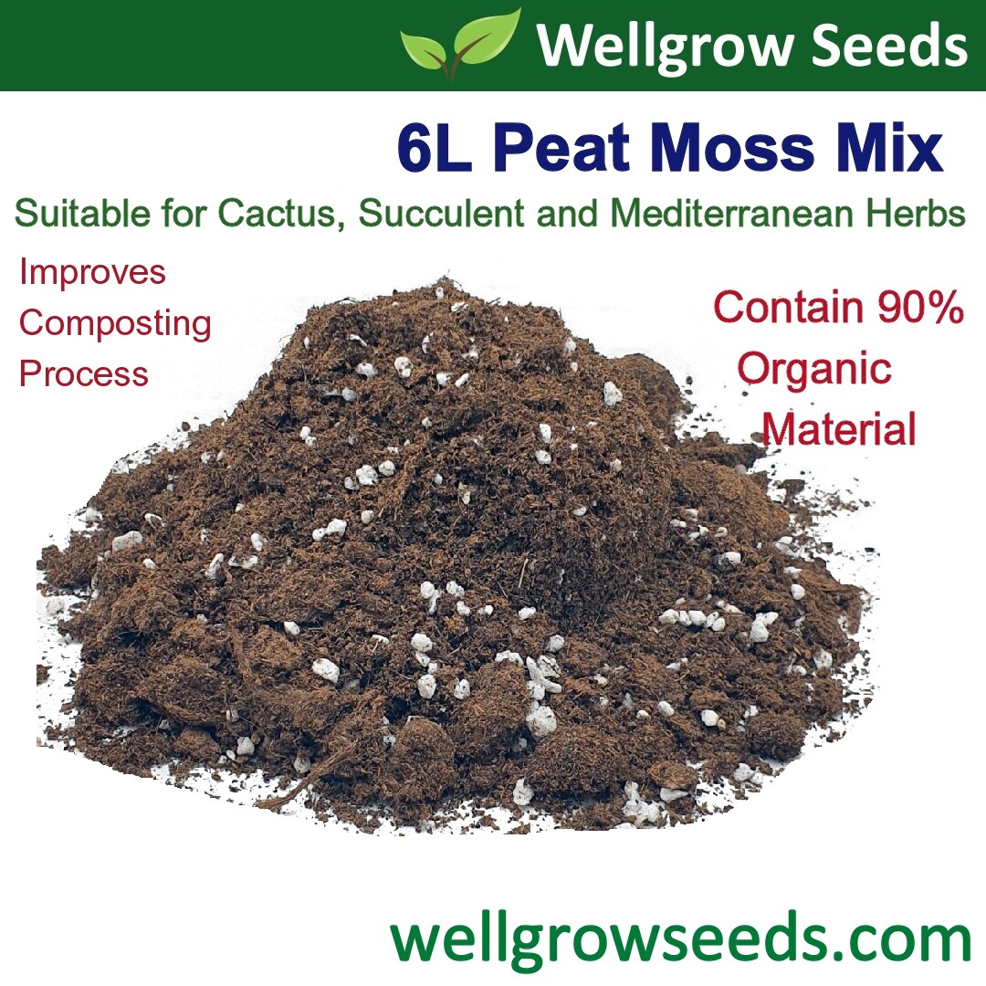 Peat Moss Mix (Peat Moss Coarse grade + Perlite) (For Cactus ...