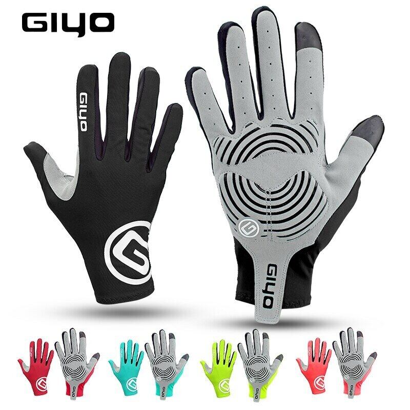 ถุงมือ ปั่นจักรยาน Giyo แบบสั้น สีเขียวสะท้อนแสง - gloves sports - ThaiPick
