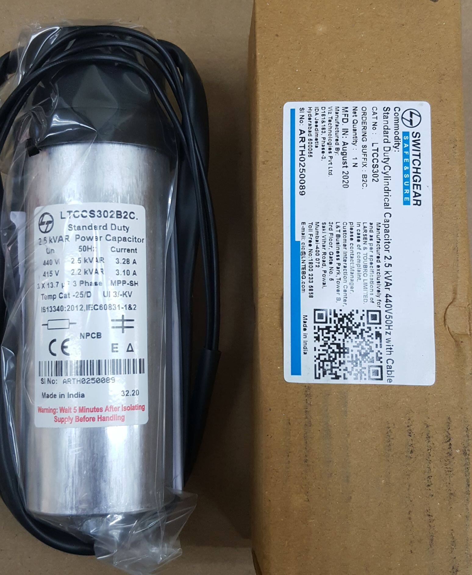 L&T LARSEN & TOUBRO Cap Bank 440V 525V power capacitor with cable | Lazada