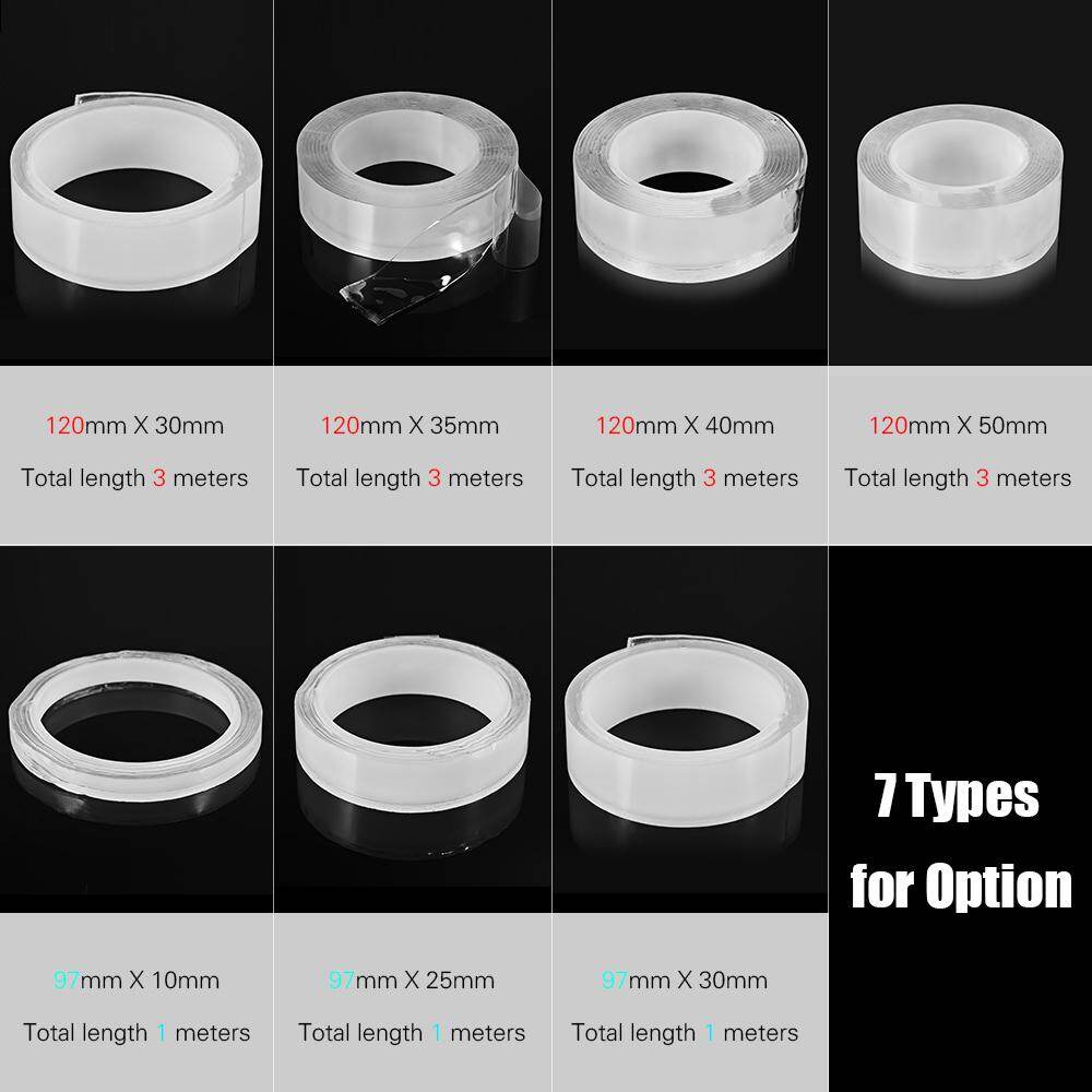 1m/3.3ft Washable Traceless Double-sided Adhesive Tape Removable ...