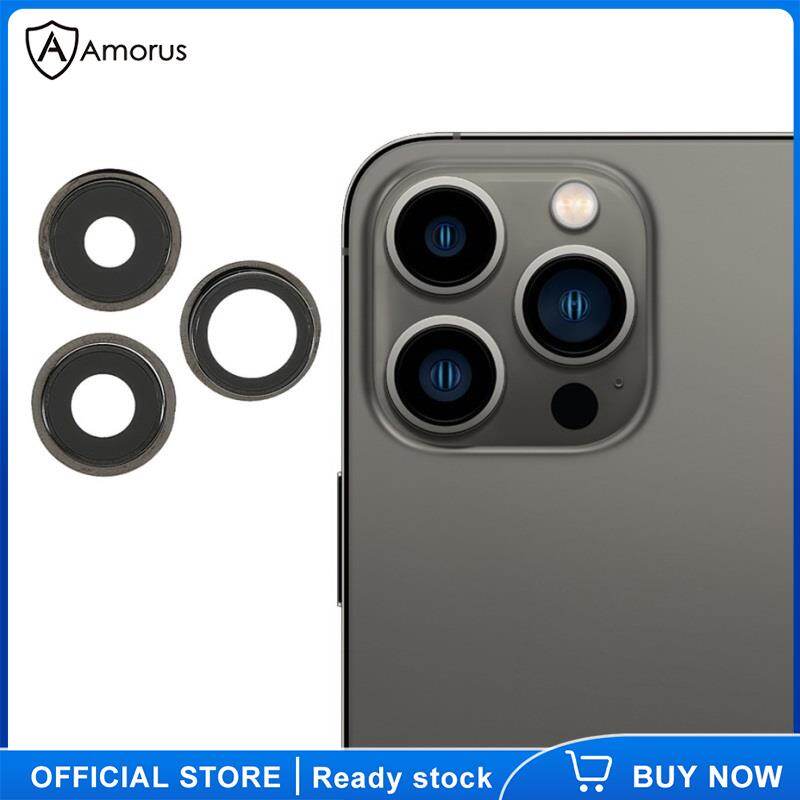 Amorus 3PCS/Set OEM Rear Camera Rim Lens Cover for iPhone 13 Pro 6.1 ...