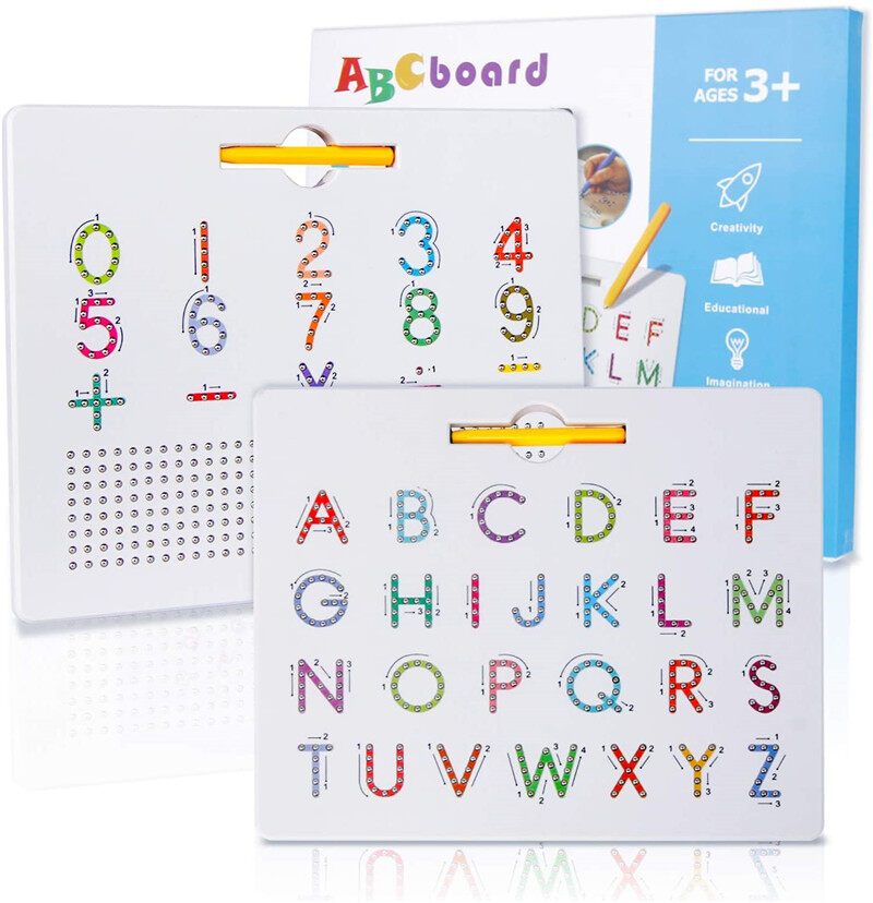 Moulty Magnetic Alphabet Tracing Board - double sided Magnetic Drawing ...