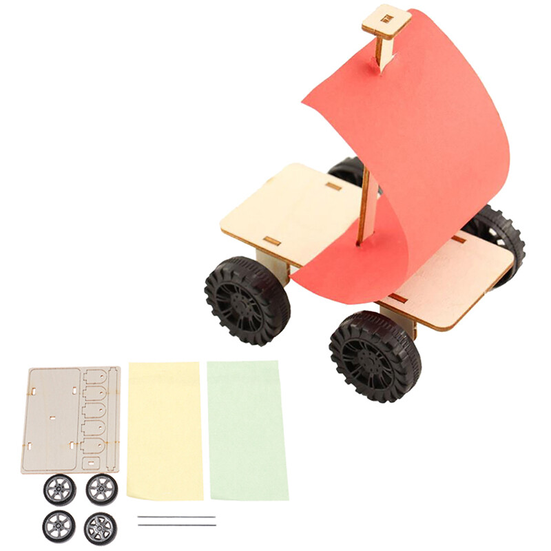 Qearl 1Set STEM Toy DIY Wind Trolley Assembly Toy Educational Science ...