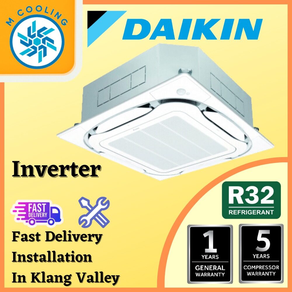 [INSTALLATION] Daikin FCFC SERIES inverter R32 ceiling cassette [4-5 Days delivery] | Lazada