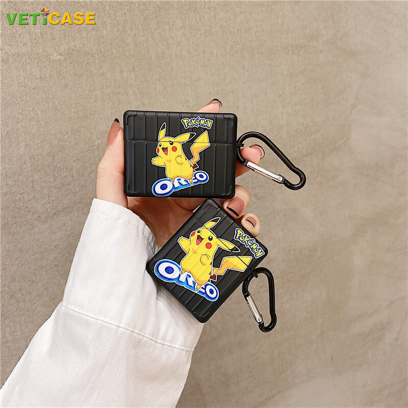 Ốp Tai Nghe Hoạt Hình Poke Mon Pikachu Oreo Hình Vuông Cho Apple ...