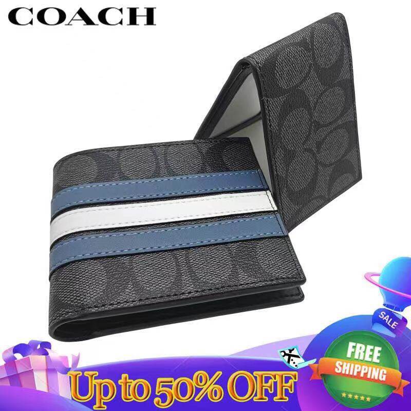 Fashion Men Short Wallet Two Fold Zip Billfold Wallets Leather Purse ...