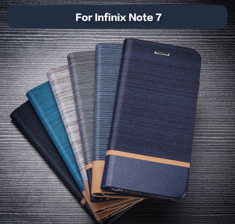 กรณีพลิกผ้าใบสำหรับInfinix Note 7 / Note 7 Lite,หนังนุ่มหนังสือช่อง ...
