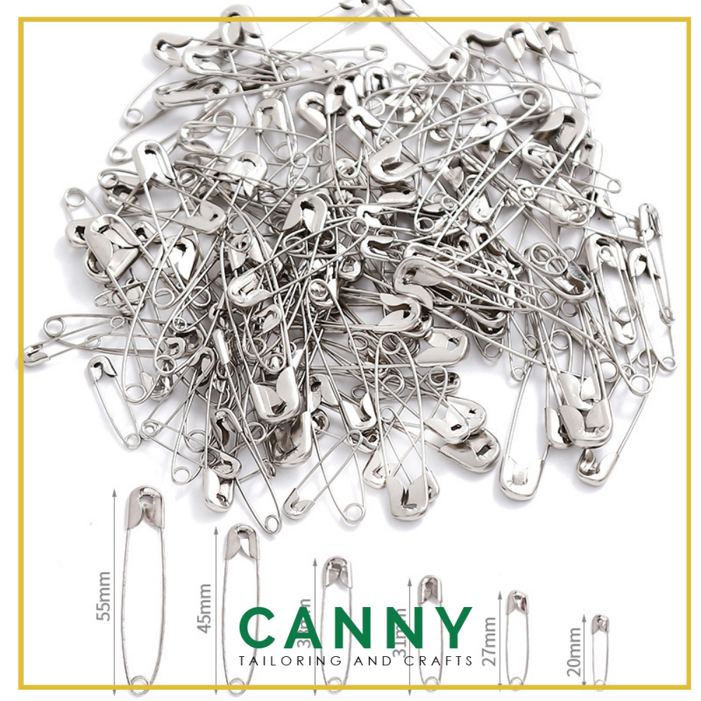 Safety Pin Size / Pin Keselamatan Warna Silver or Gold Multiple Size ...