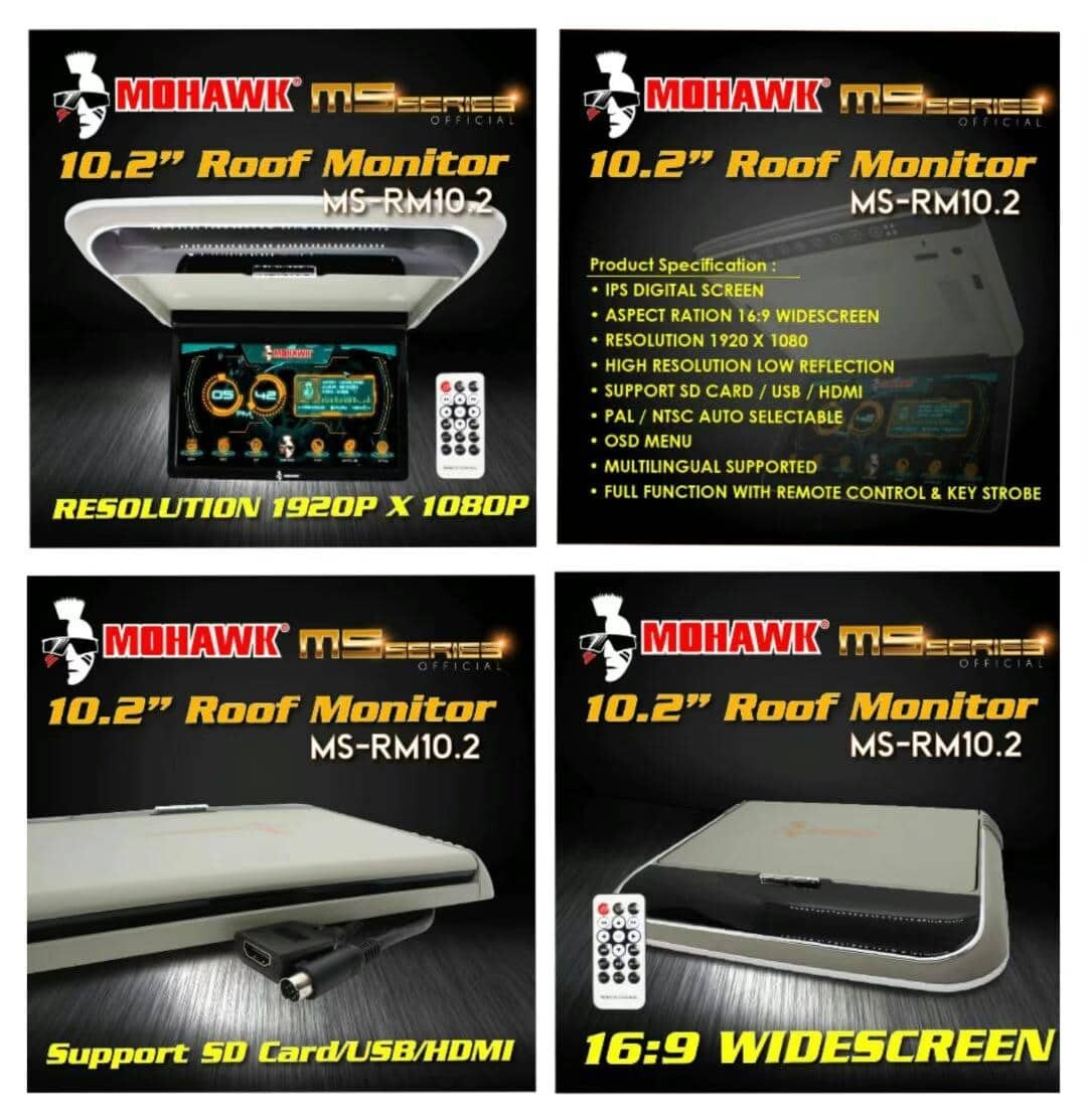 100% Original Mohawk Roof Monitor 10.2 Inci & 13.3 Inci Car Monitor ...