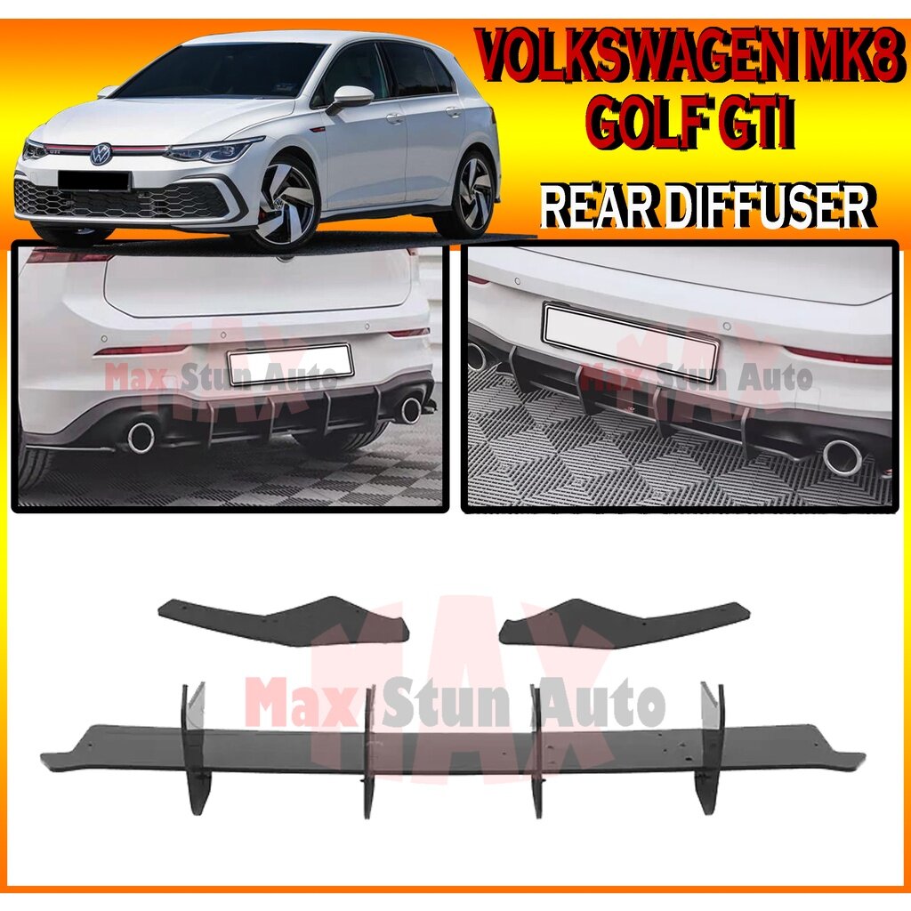 VOLKSWAGEN GOLF MK8 GOLF GTI REAR DIFFUSER MAXTON LOOK REAR DIFFUSERF ...
