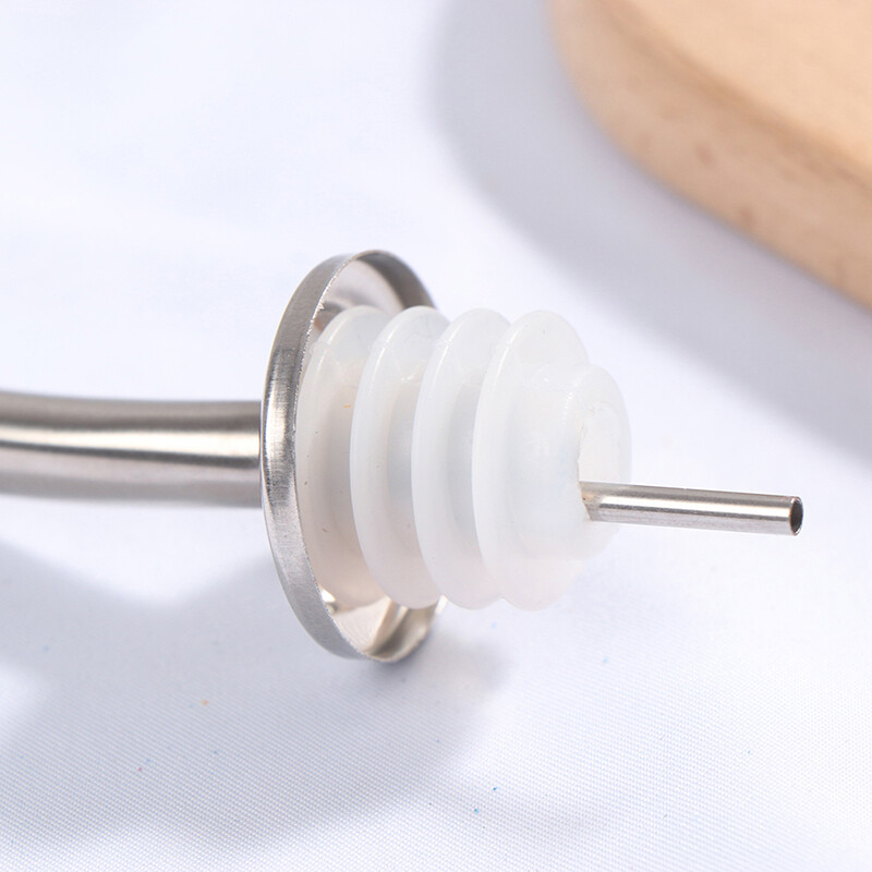 Stainless Steel Oil Stopper Wine Pourer Double Cover Nozzle Kitchen Bar ...