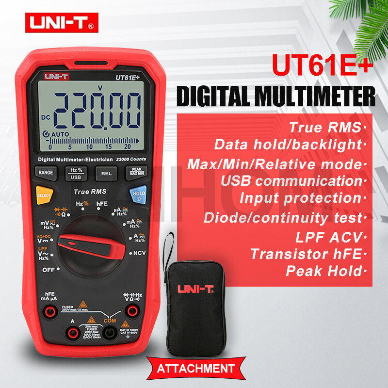 มัลติมิเตอร์ดิจิตอล UNI-T UT61E + B Plus,เครื่องทดสอบมัลติมิเตอร์ True ...