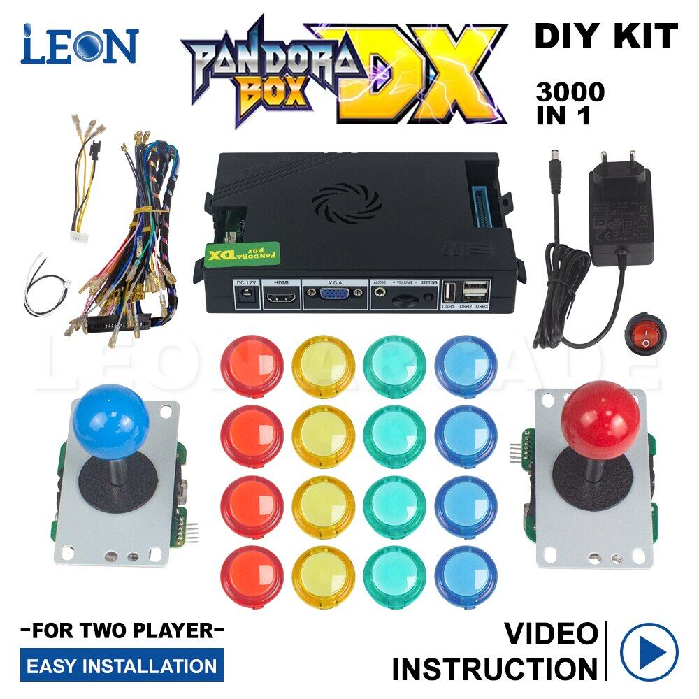Neogeo Pandora Box DX 3000 Game In 1 Diy Kit For 2 Player Games Arcade ...