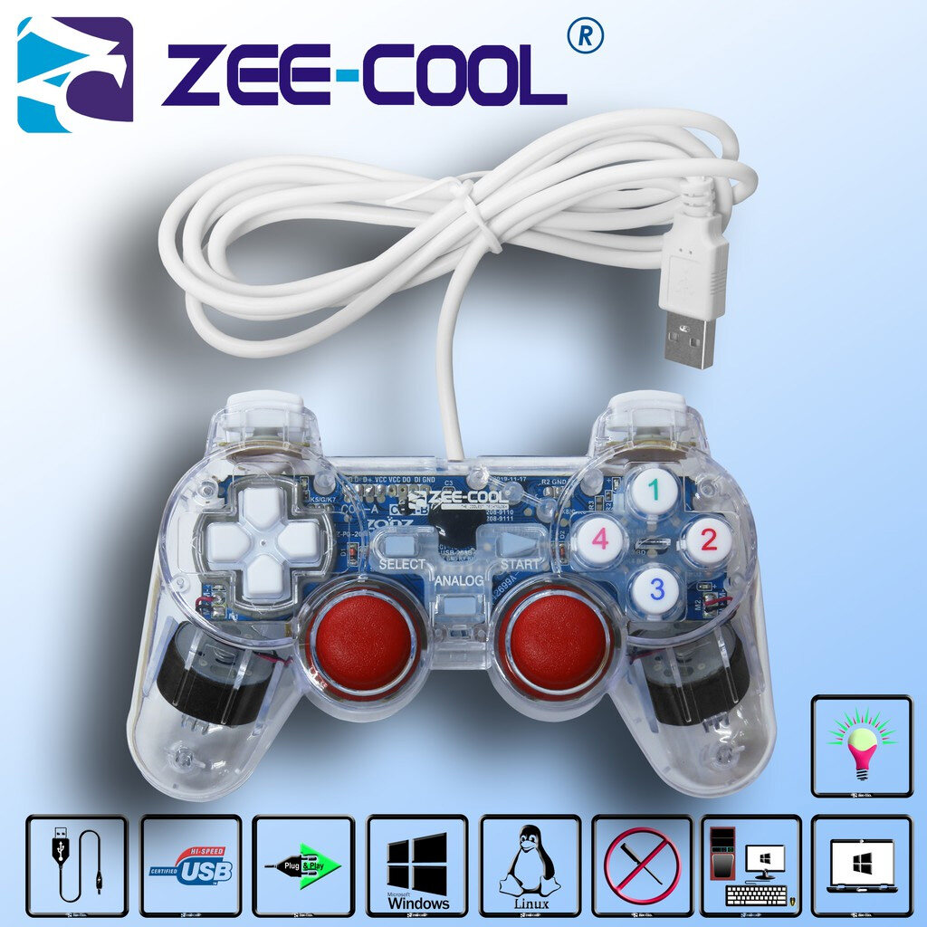 Zee-Cool USB Wired DualShock Sigle Joystick / Gamepad Controller for PC ...