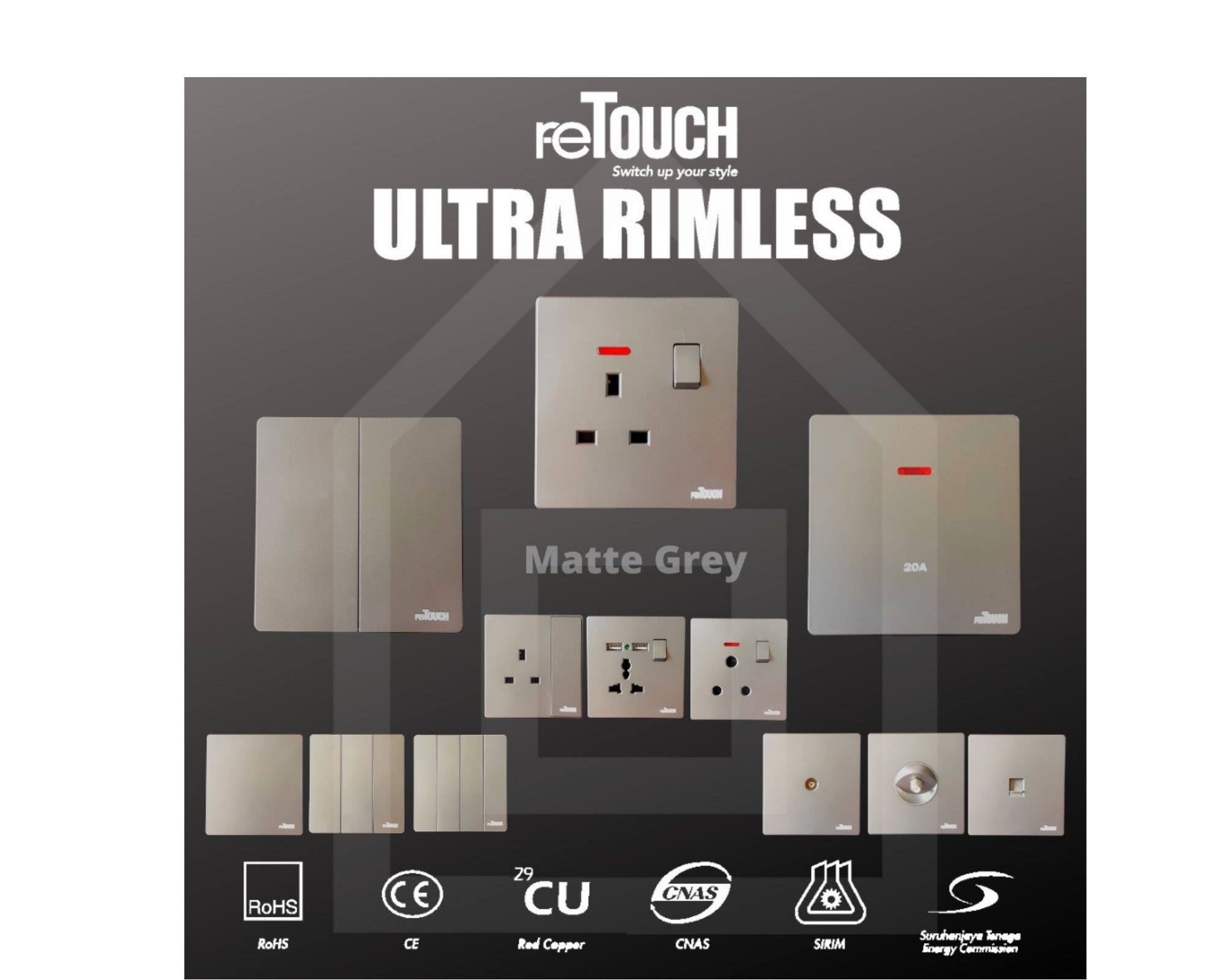 [SIRIM] Retouch Ultra Rimless Socket and Wall Switche Slim Modern ...