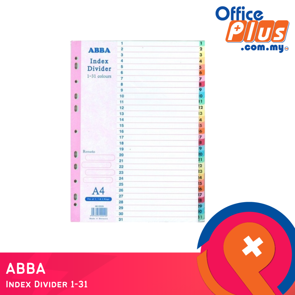 ABBA INDEX DIVIDER 1-31 | Lazada