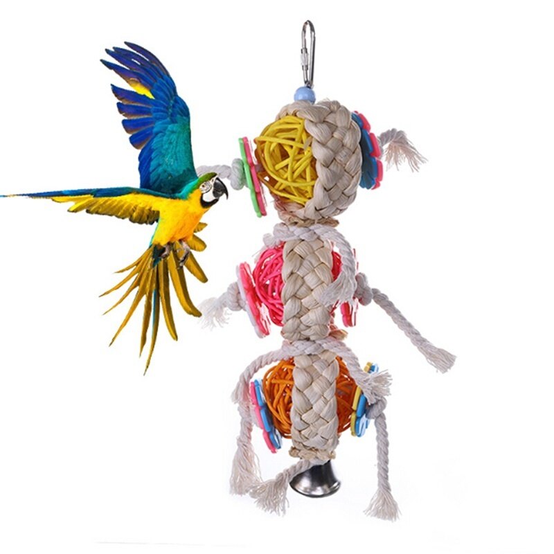 Parrot Toys Swing Parrot Cage Ball Hanging Pet Bird Toys Bites Climb ...