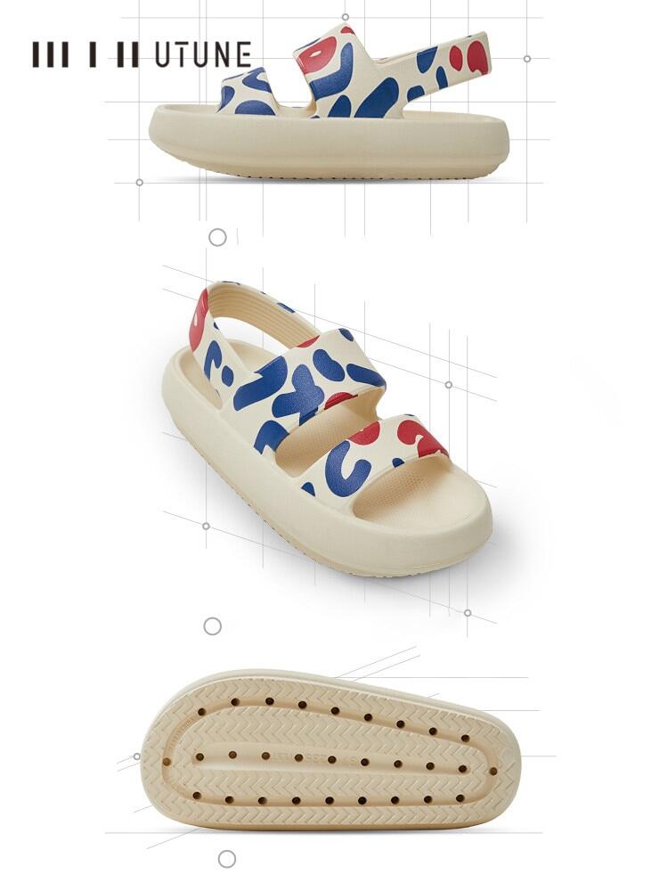 UTUNE Sandals For Women Summer Platform Shoes Outside Printing Beach ...