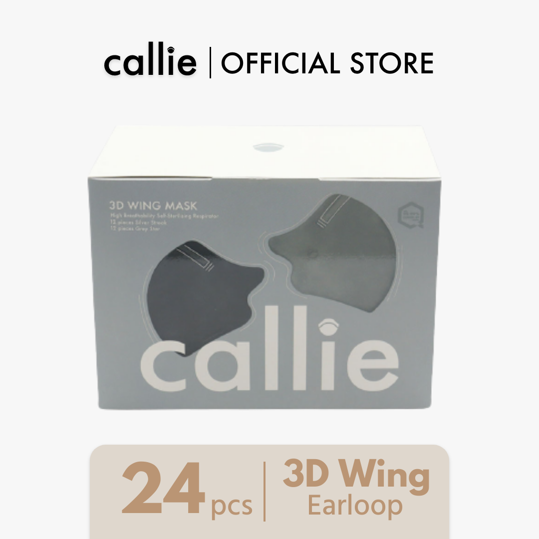 Callie 3D Wing Earloop Face Mask - Antibacterial Grey Star & Silver ...