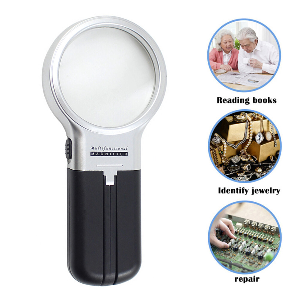 3X Folding Lamp Loupe Magnifier Reading Handheld Magnifying Glass LED ...