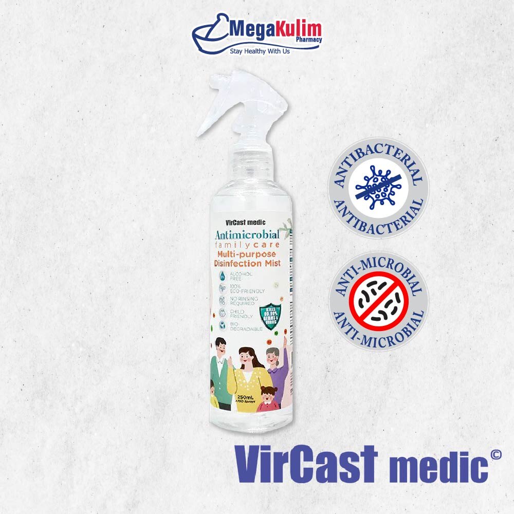 Vircast Medic Family Care Antimicrobial Multi-Purpose Disinfection Mist (250ml) | Lazada