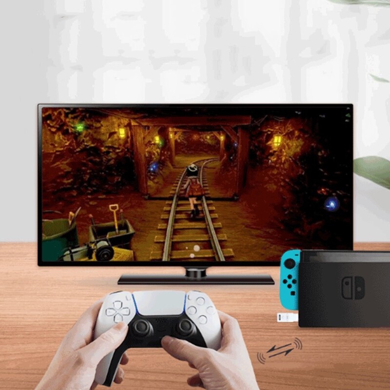 USB Wireless Controller Converter อะแดปเตอร์ที่รองรับบลูทูธสำหรับ PS5/Switch/PS4/PS3/PC Gaming ...
