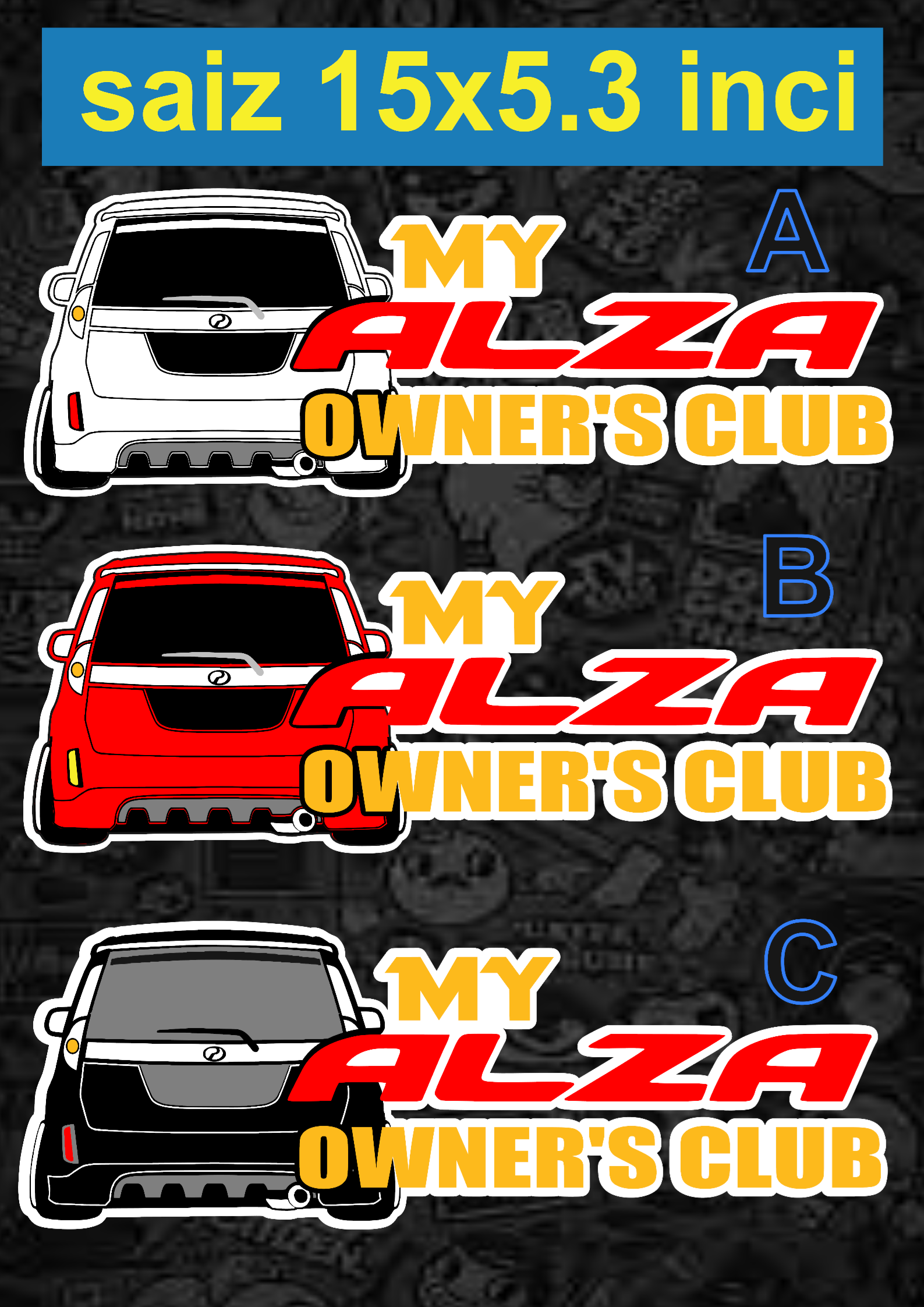 stiker cermin belakang ALZA | Lazada