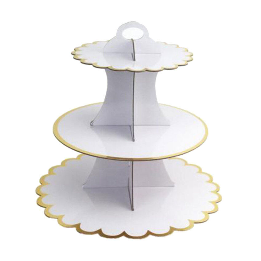 Cardboard Cupcake Stand White Cake Display Tower Round Cake Display