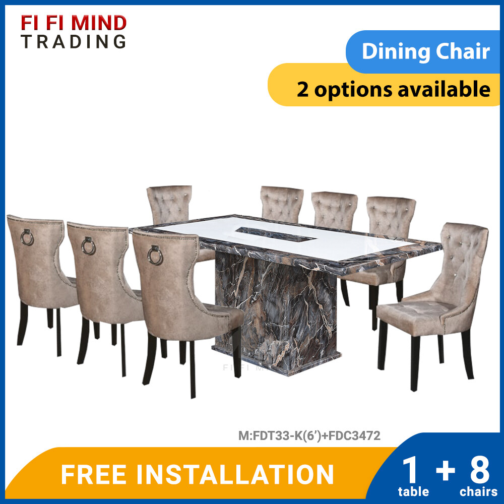 Kaelyn Marble Dining Set/ Marble Dining Table/ Meja Makan 6 Kerusi ...