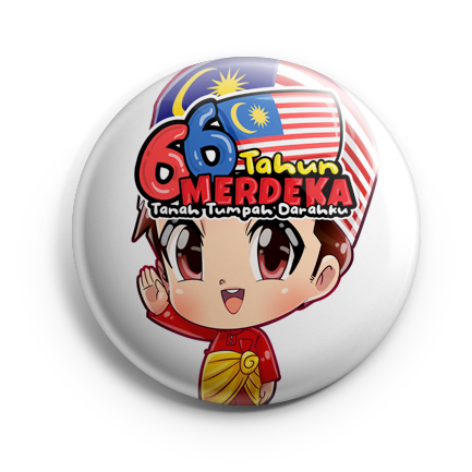 Button Badges Doodle Style Hari Merdeka Hari Malaysia Independent Day ...