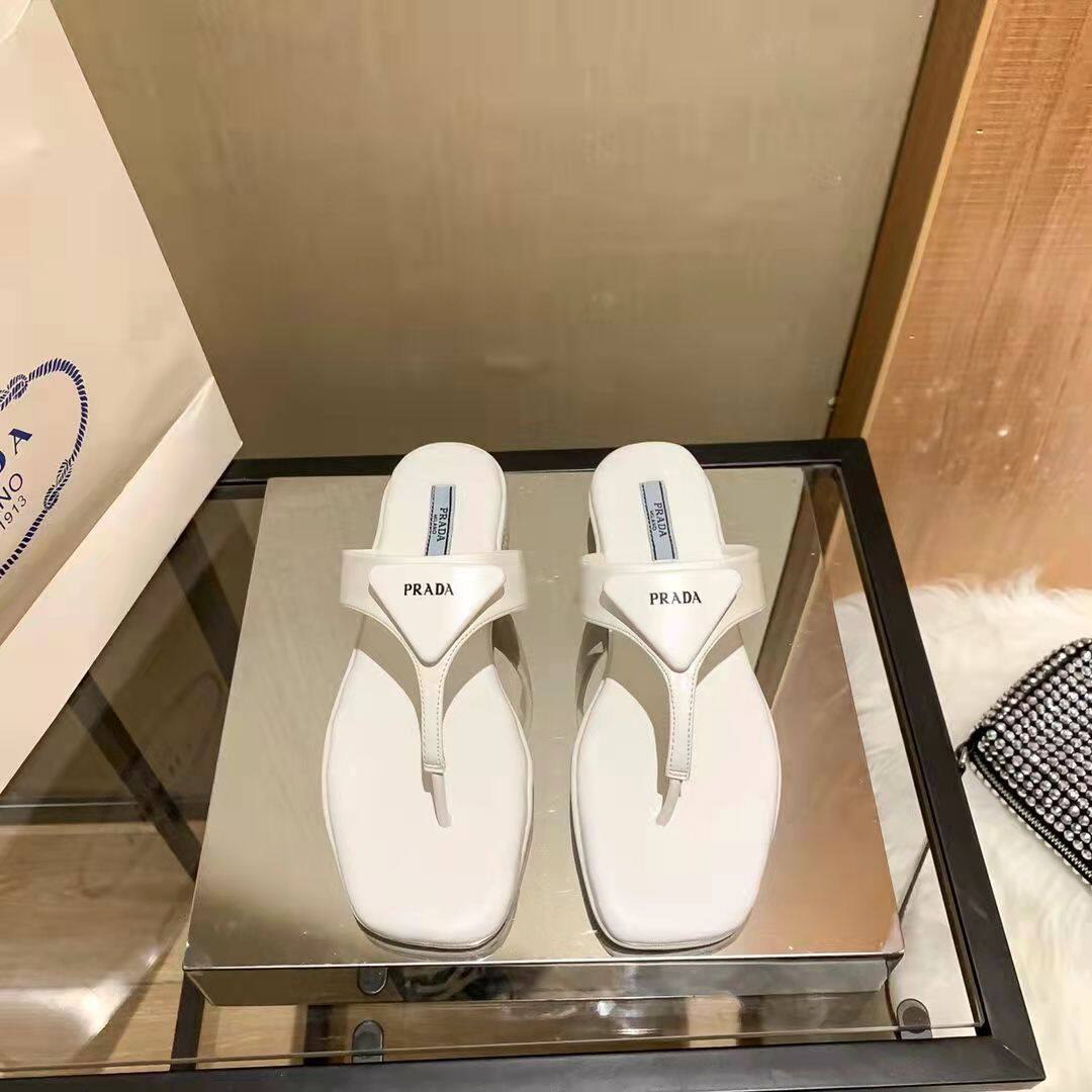 Prada One-piece Flip-flops New Square-headed Sandals Flat Shoes Female ...