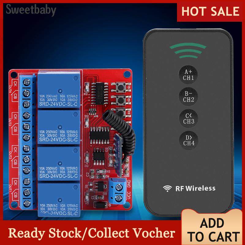 433 เมกะเฮิร์ตซ์ 12 โวลต์ 4ch การควบคุมระยะไกลไร้สายสวิทช์โมดูลรับการ ...