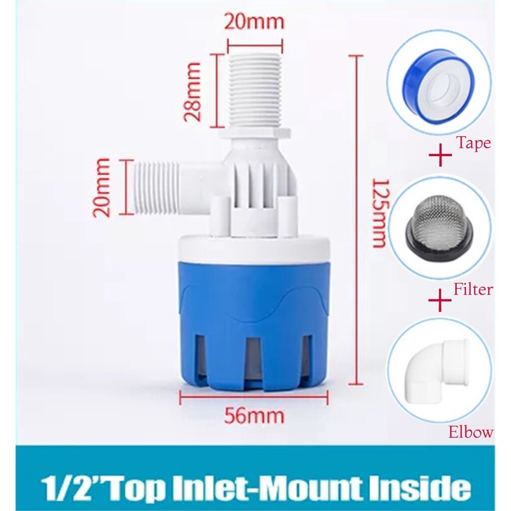 VIVORA Durable 1/2" Male Thread Floating Ball Valve Automatic Water ...