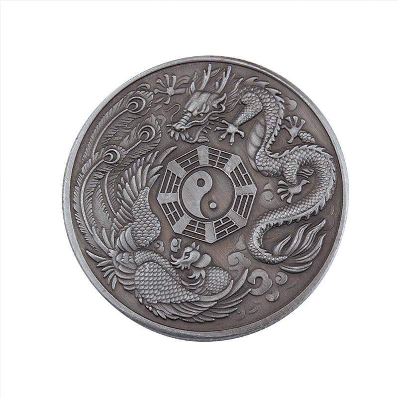WEITANG 1oz Dragon phoenix silver coin silver plated 40mm Elizabeth ...