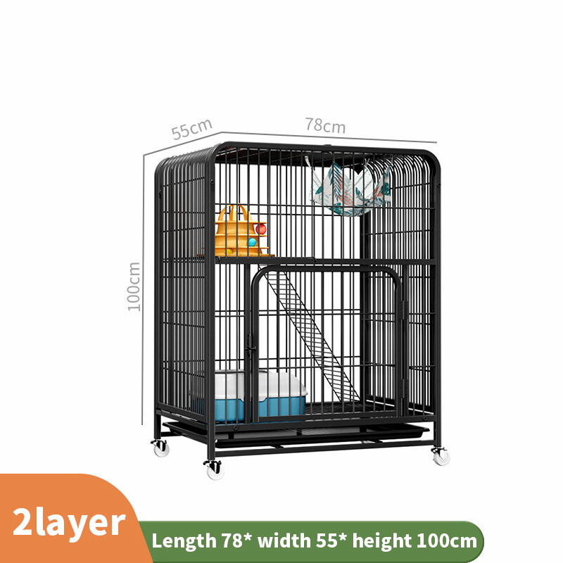 Mobile Cat Cage Large Sangkar Kucing Besar 2 3 Tingkat 4 Level Pets ...