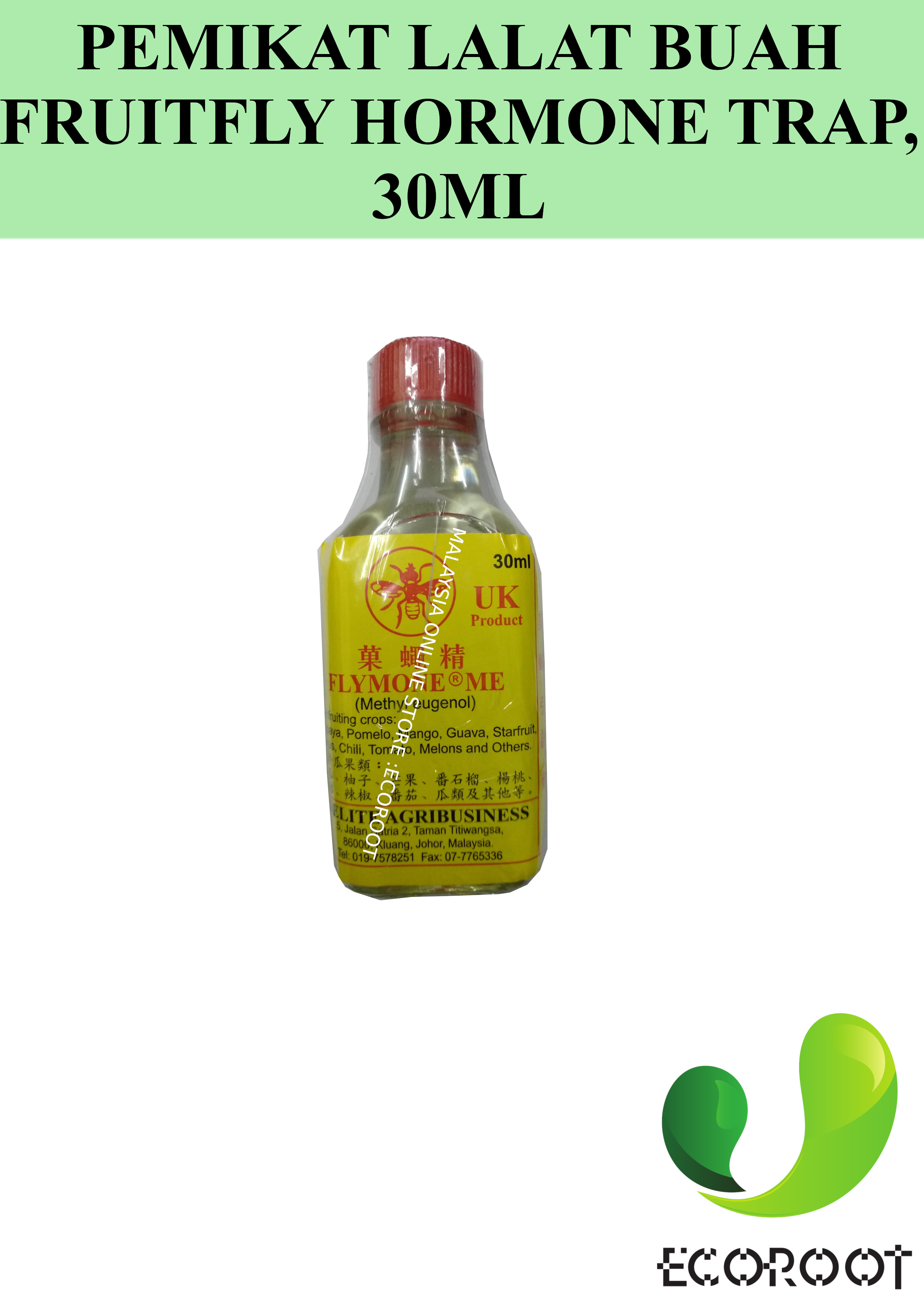 30ML,Fruit Fly Pheromone,Pemikat Lalat Buah,Methyl Eugenol | Lazada