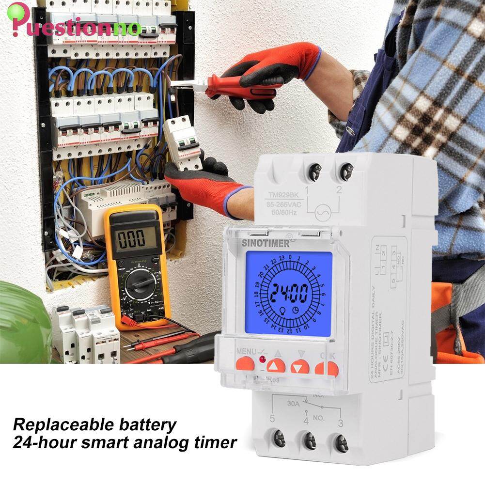Professional 24 Hours Smart Analog Timer Digital Analogue Time Switch w ...