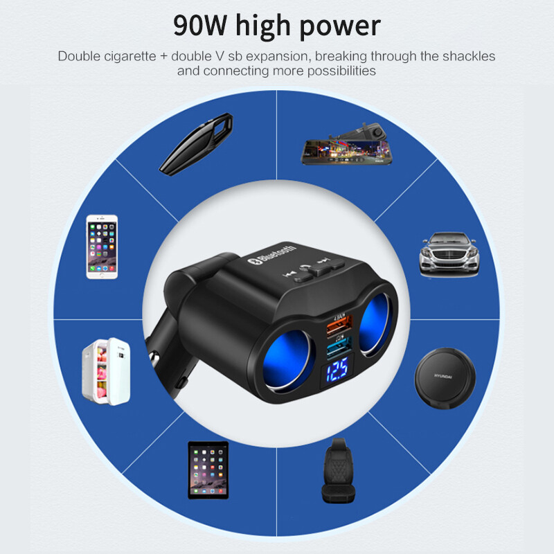 Bluetooth 5.0 Car Handsfree FM Transmitter Car mp3 Player Dual USB ...