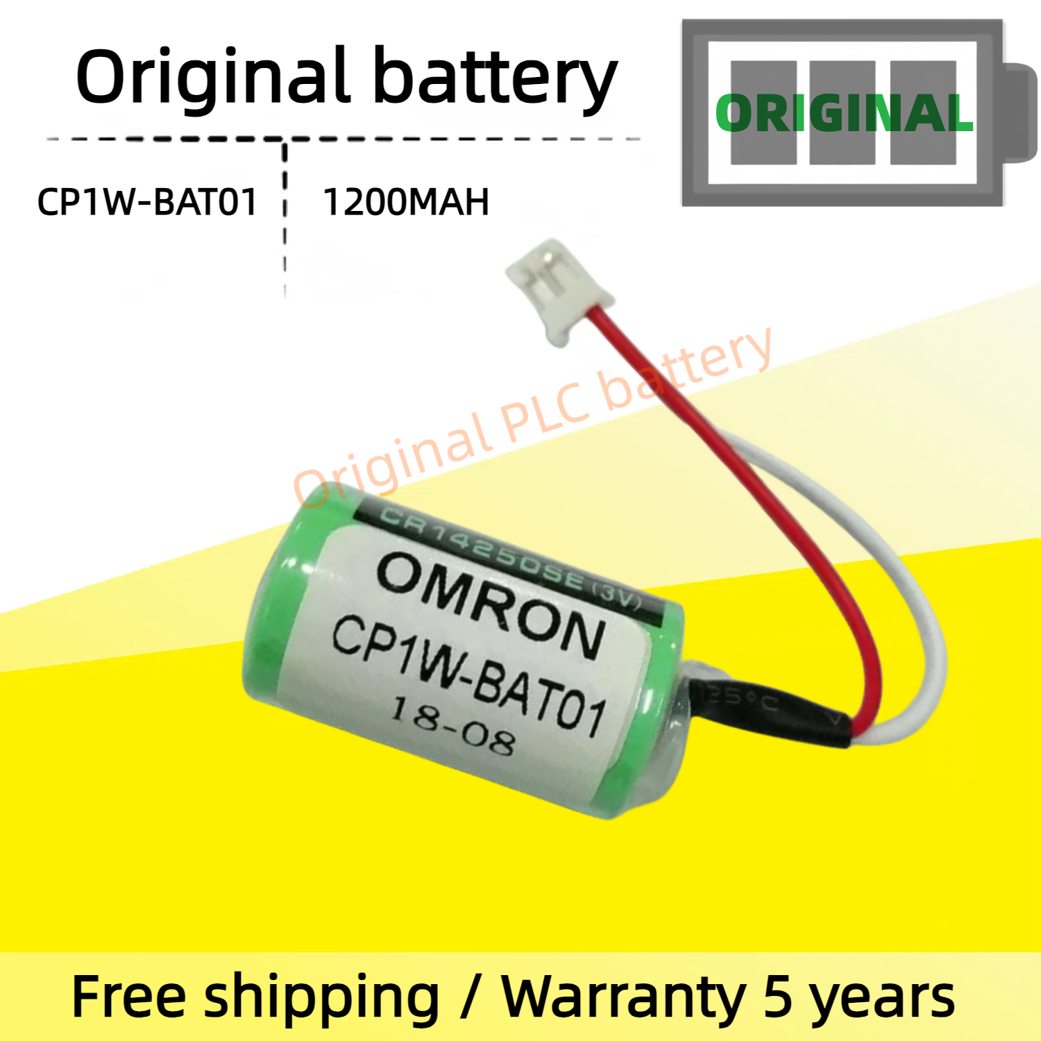 Original Omron CP1W-BAT01 CR14250SE-R battery 3V PLC CP1E/CP1H/CP1L ...